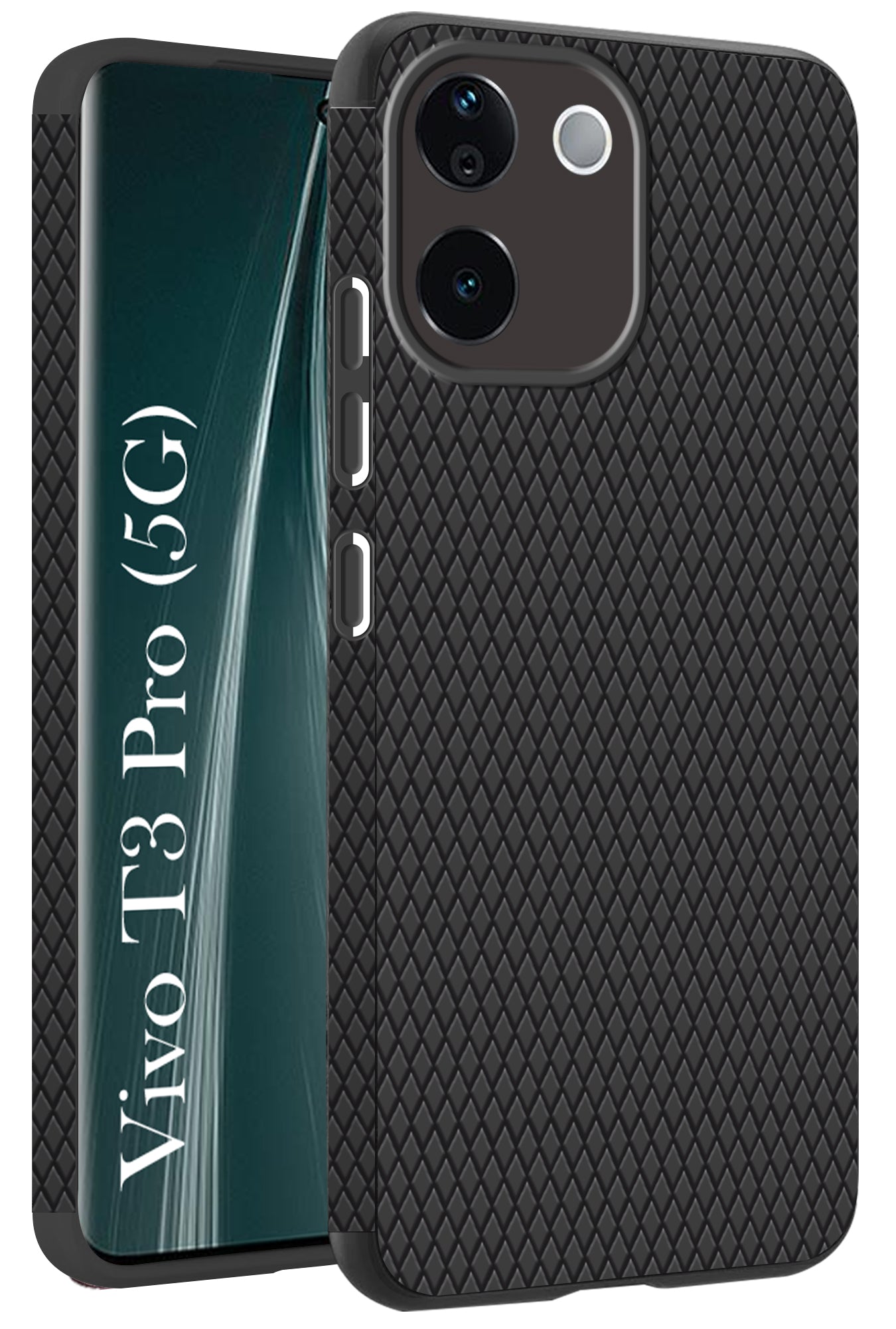 For Vivo T3 Pro Back Cover Case (Liquid Silicone | Side Grip | Camera ...