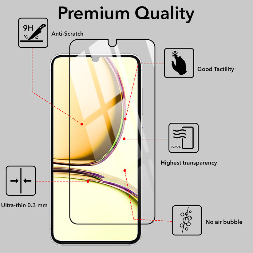 Tempered Glass For Realme C53 Military-Grade Gorilla Screen Protector – coconutcases