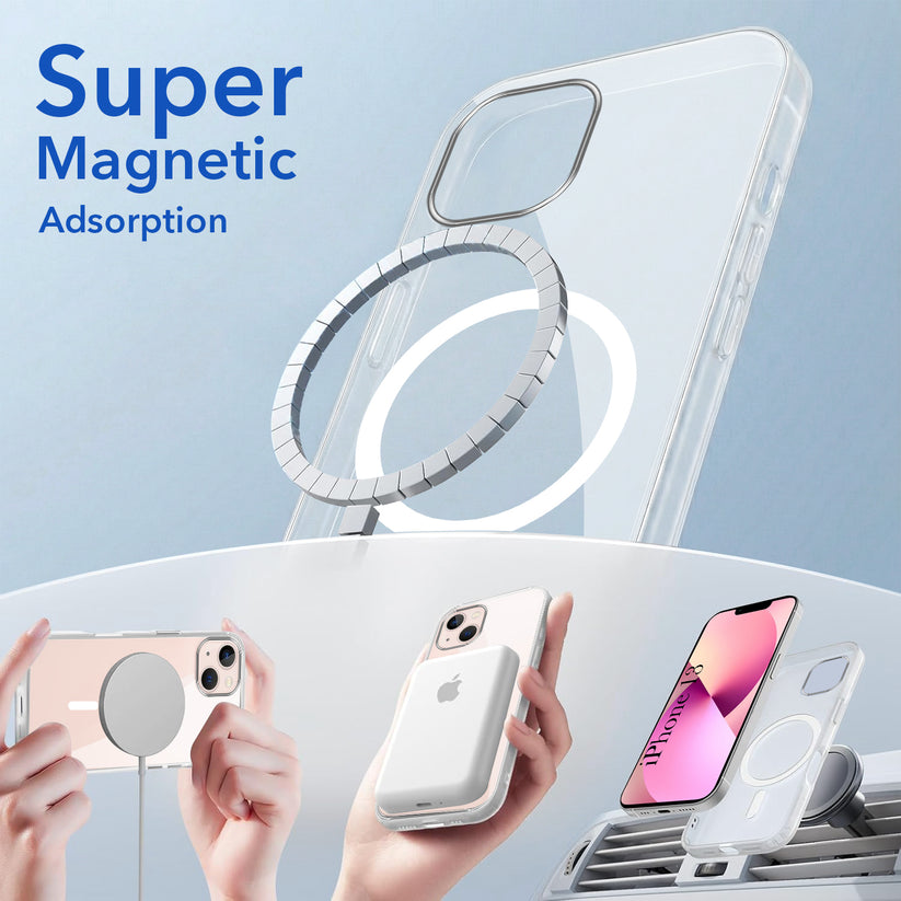 For Apple iPhone 13 Back Cover Case Lifetime Anti-Yellow MagSafe Compa ...