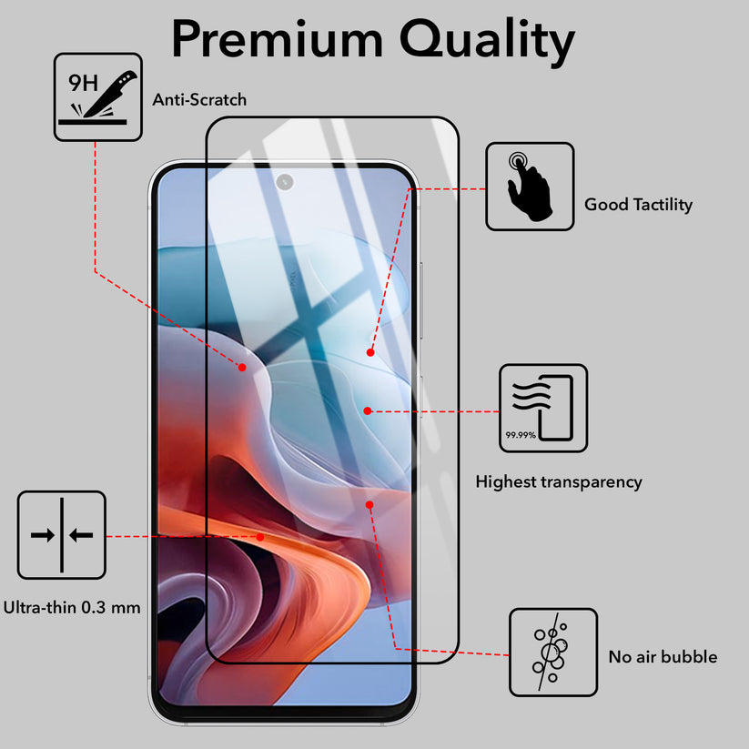 Tempered Glass For Motorola Moto G34 5G Military-Grade Gorilla Screen ...