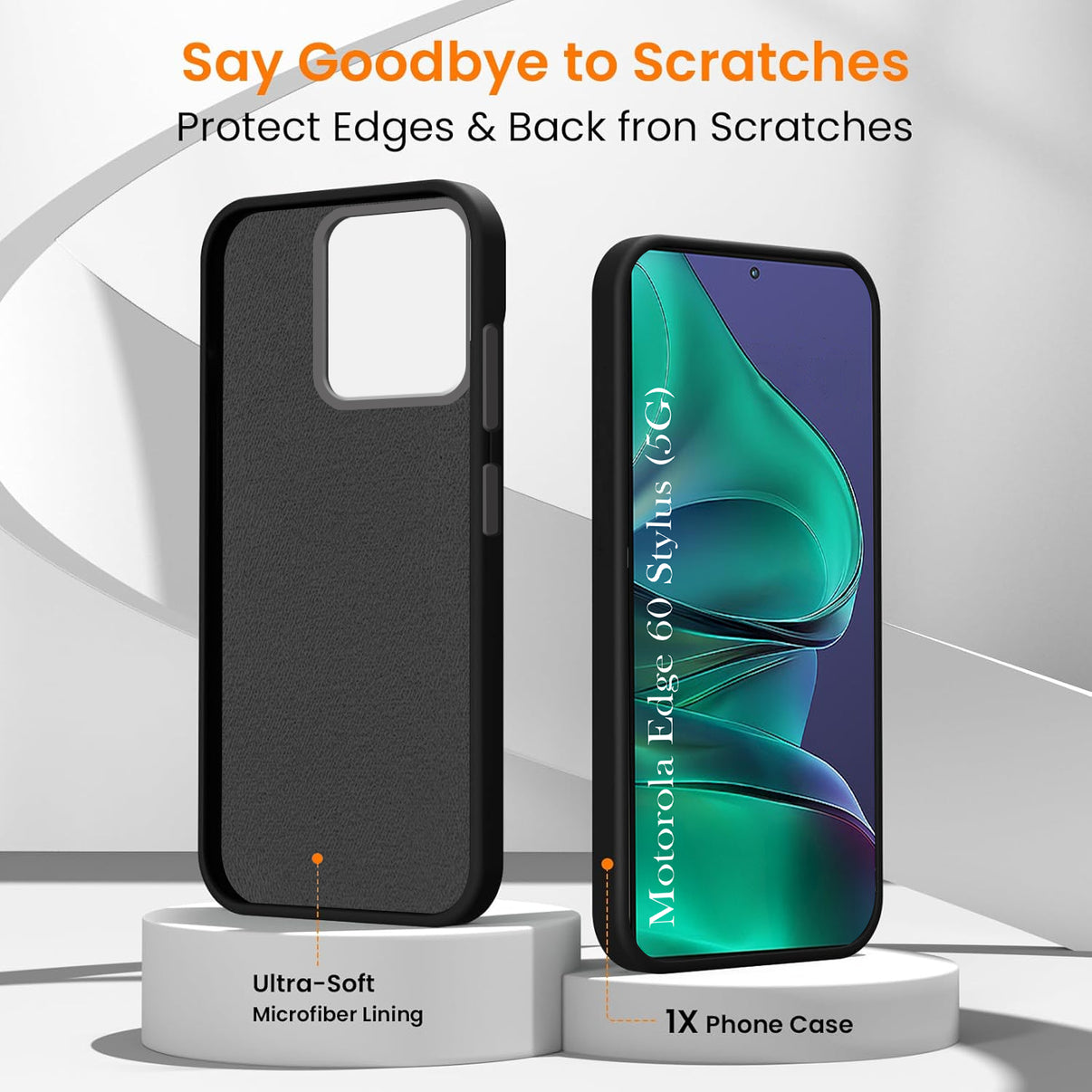 For Motorola Moto Edge 60 Stylus Back Cover Case (Textured Grip Design ...