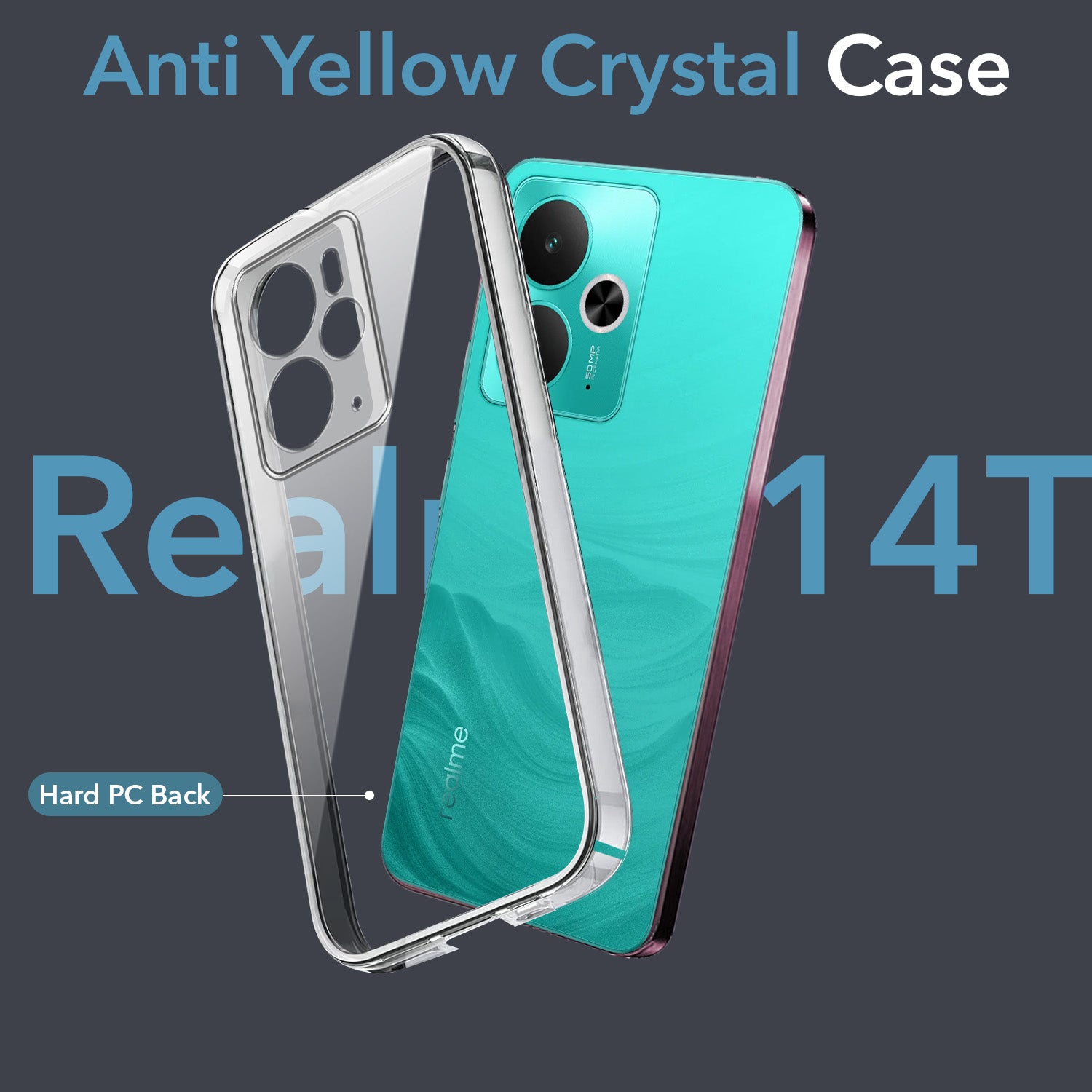 For Realme 14T Back Cover Case (Hard Anti Yellow Clear Case | Sleek Ha ...